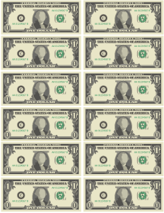 Printable Money - One Dollar Bill